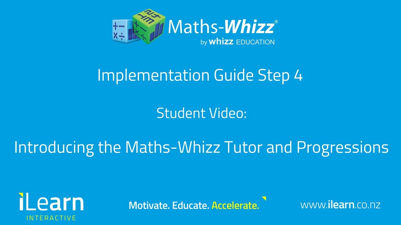 Student Video - Introducing the Maths-Whizz Tutor and Progressions