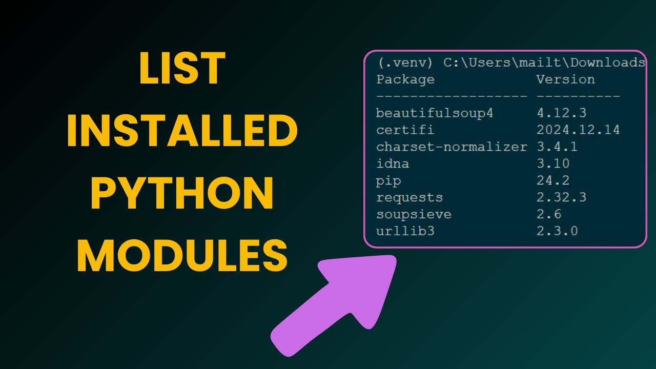 How to List Installed Python Modules and Create a Requirements.txt File Python Virtual Environment