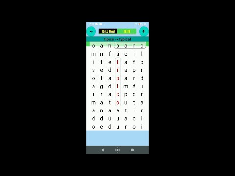 Spanish vocabulary word search game - Palabras Ocultas - Android