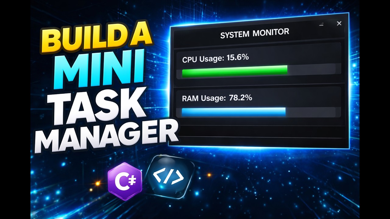 Build a Mini Task Manager in C# (Live CPU & RAM Monitor) | WinForms .NET 10