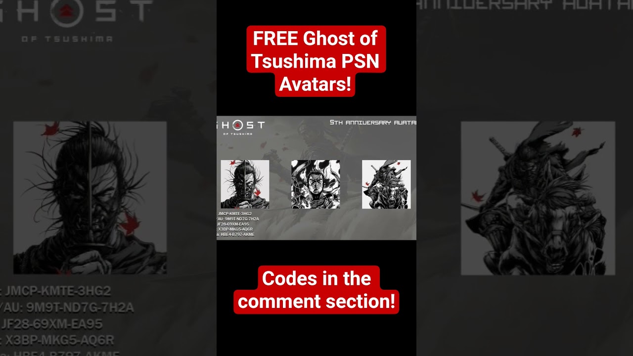 FREE Ghost of Tsushima 5 year anniversary PSN avatars!