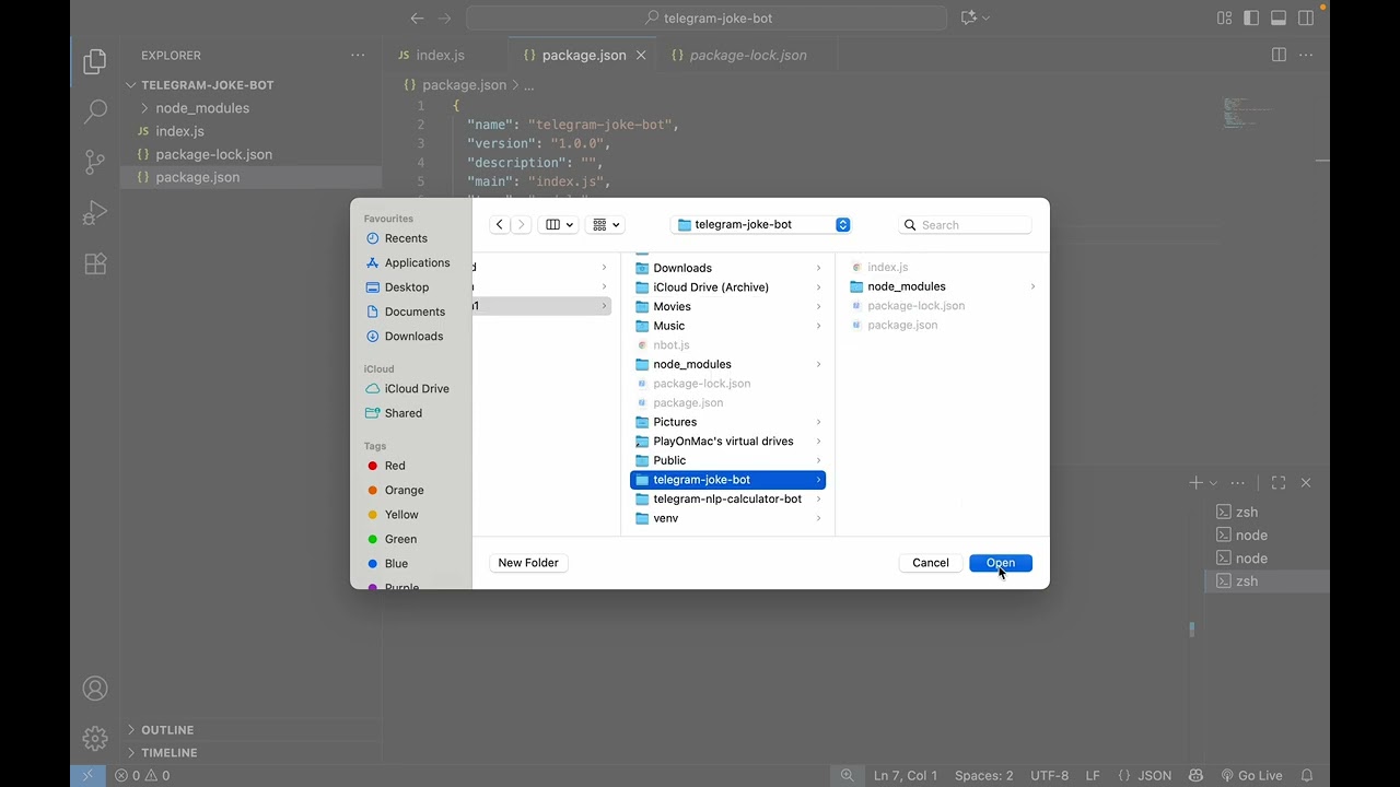 how to build a telegram chatbot using public api i have used official joke api