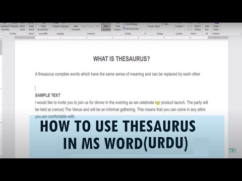 How to use Thesaurus in MS Word ( Urdu / Hindi )