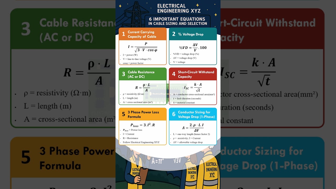 Top 6 Cable Sizing Formula Equations