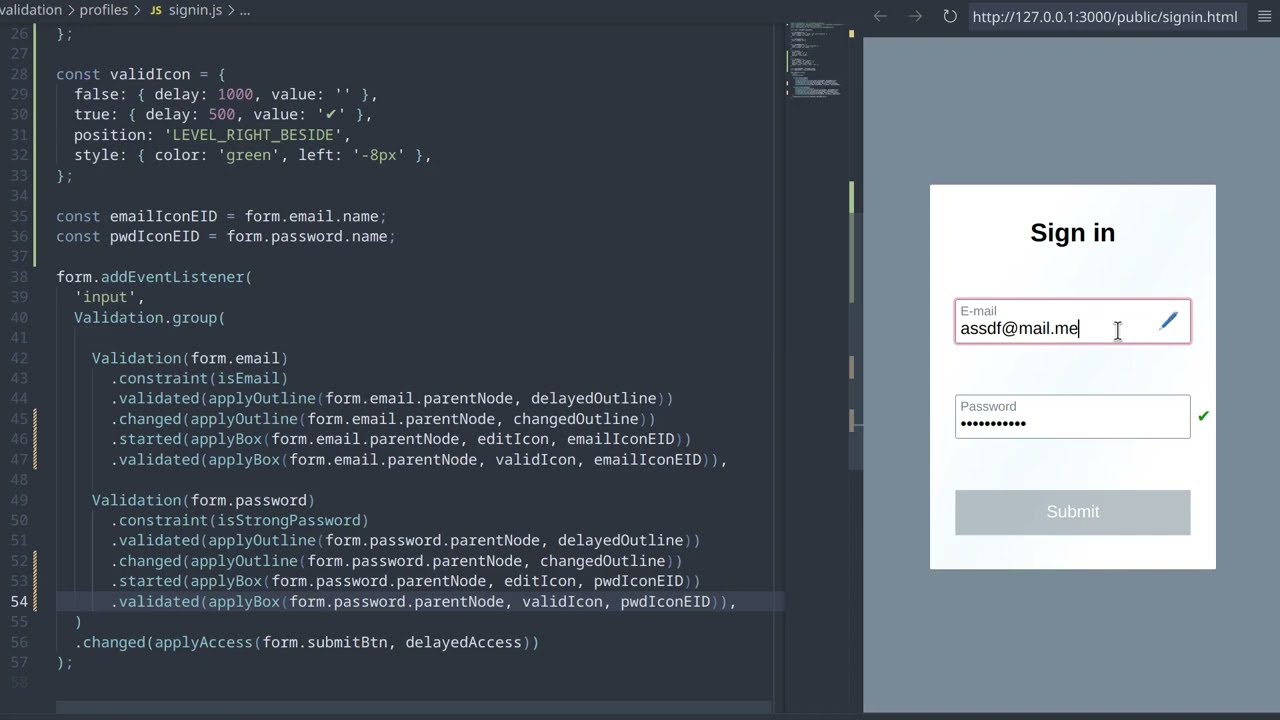 Form validation has never been easier with this javascript library.