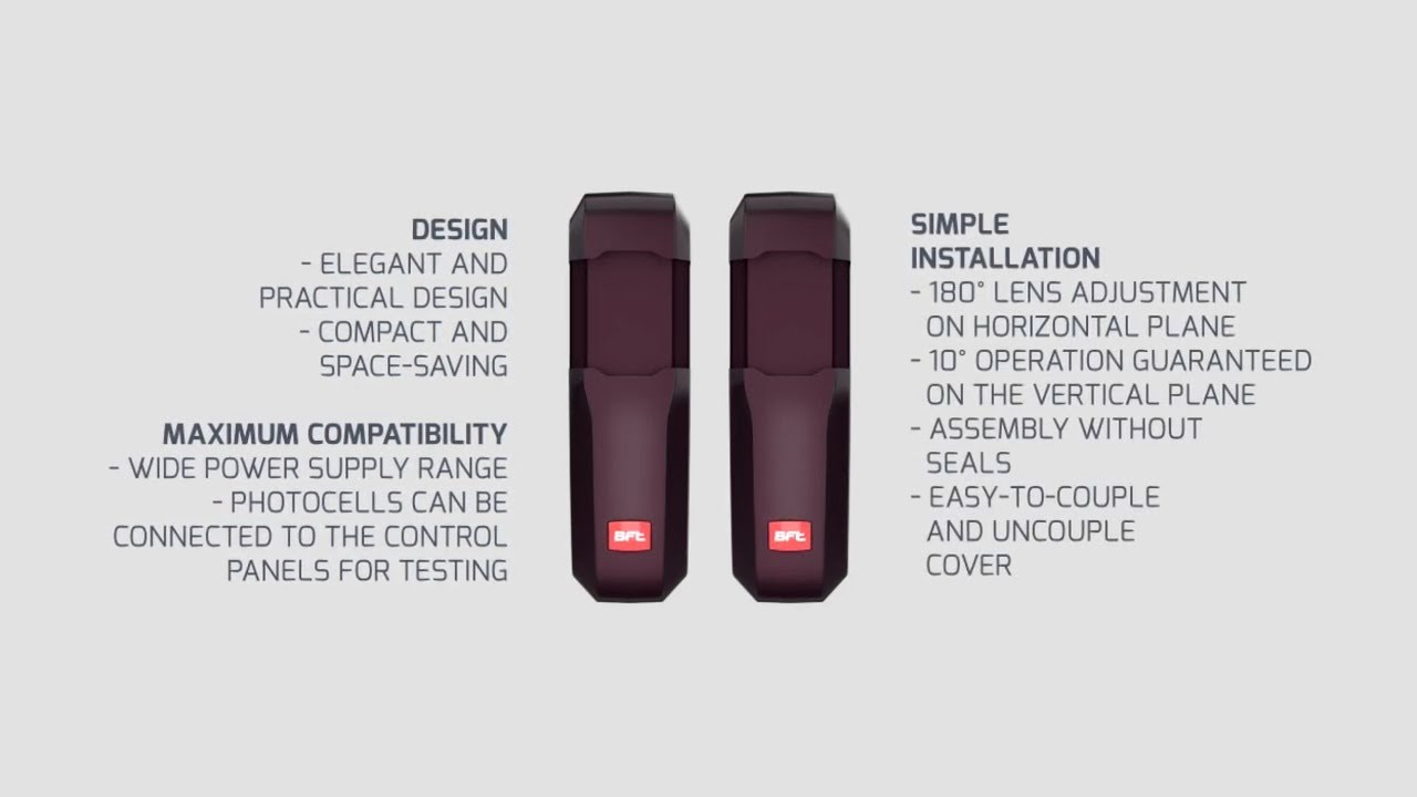 BFT Compacta Self Aligning Photo Cells – Model  P111782 – Overview & Features