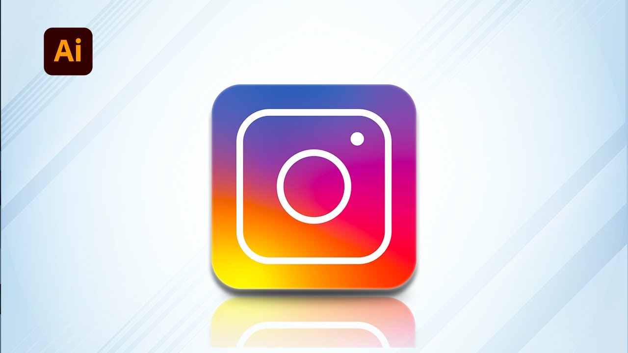 How to draw the Instagram logo icon in adobe illustrator for beginner's tutorial | MJ Graphics