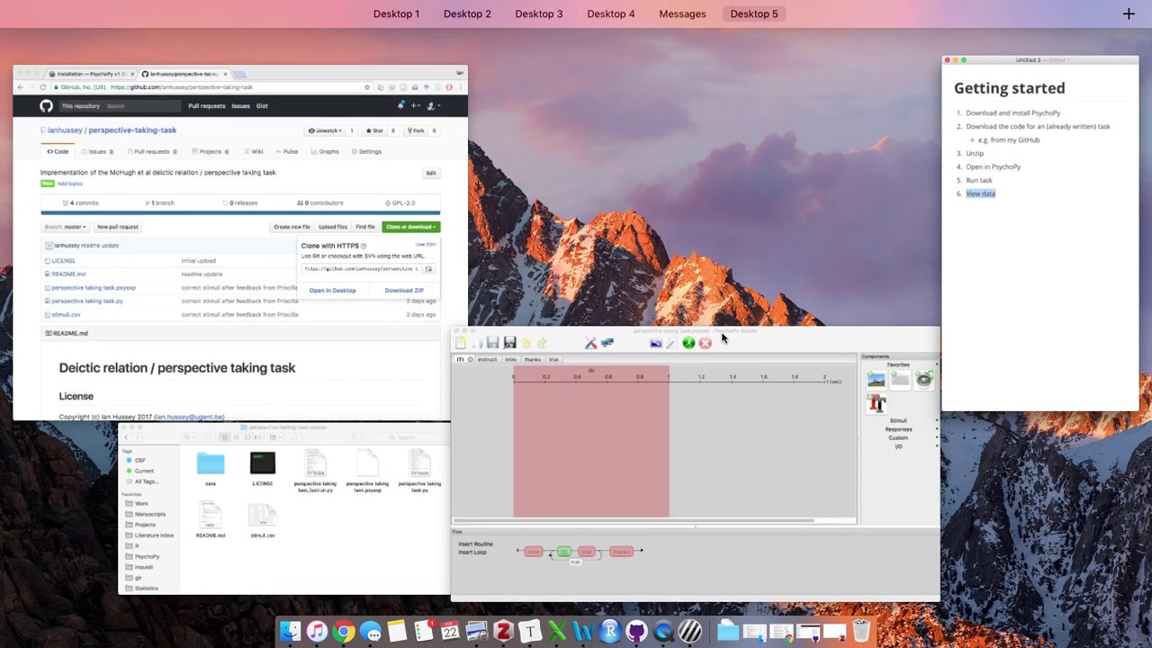 How to run behavioural tasks from GitHub in PsychoPy