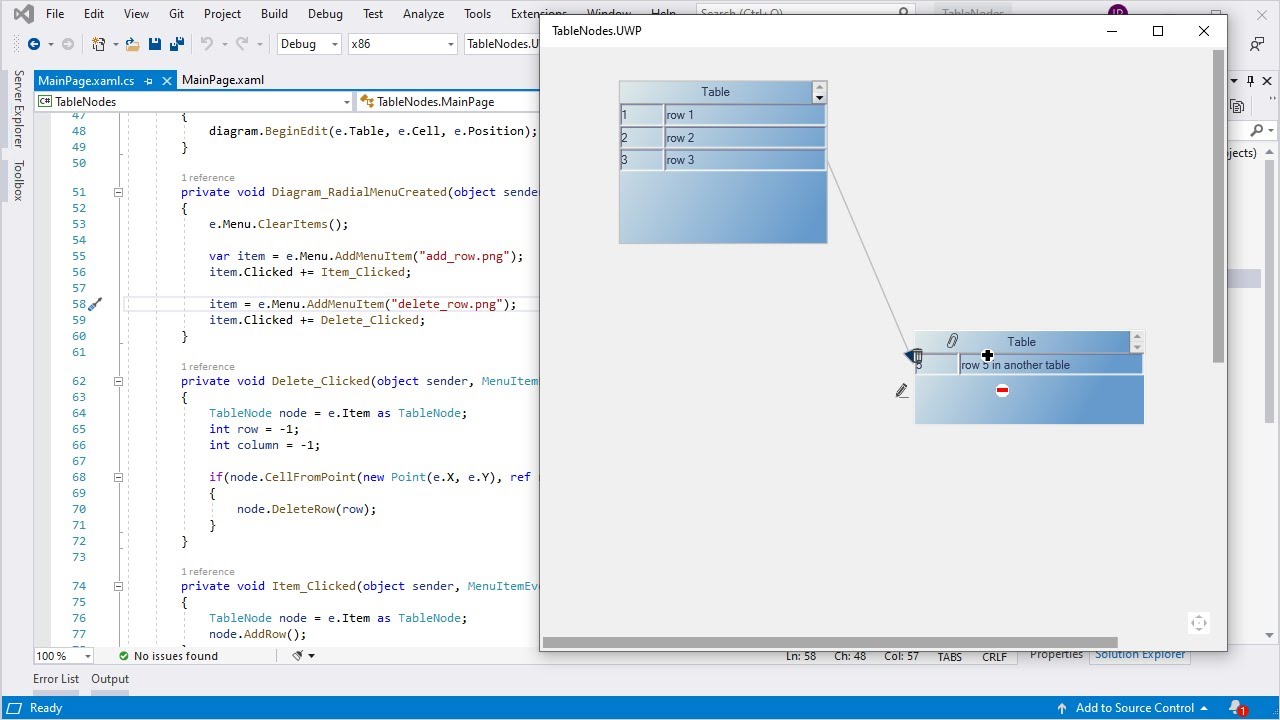 Customizing the Context Menu in Xamarin Diagram