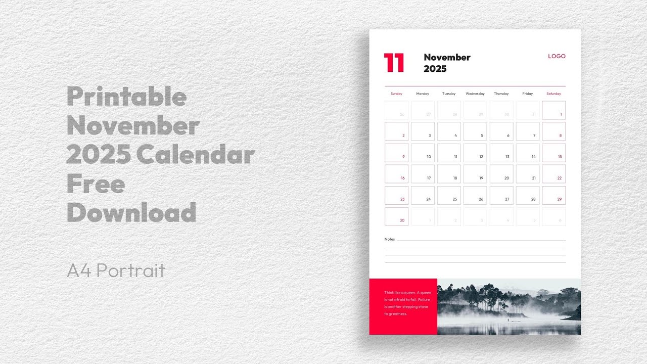 November 2025 Calendar PowerPoint Template Free Download