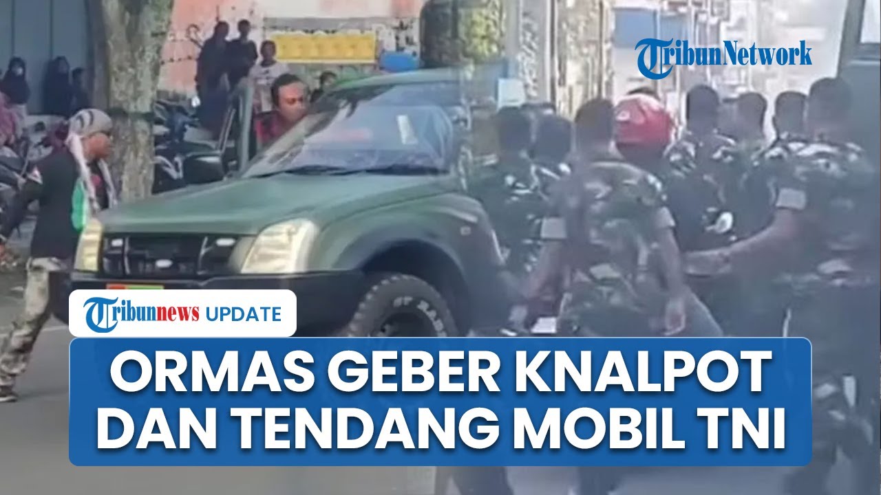 Viral Anggota Ormas GPK Tendang Pintu Mobil TNI hingga Geber Motor ...