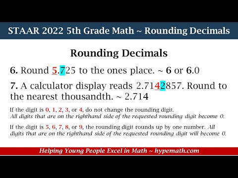 2022 STAAR Math ~ 5th Grade (Rounding Decimals)