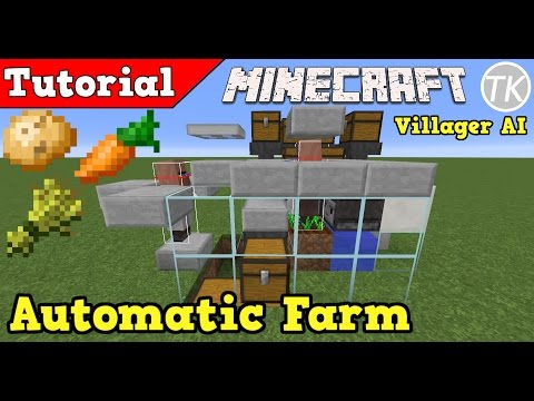 Automatic Carrot Wheat and Potato Farm! Uses Villager AI Minecraft Project