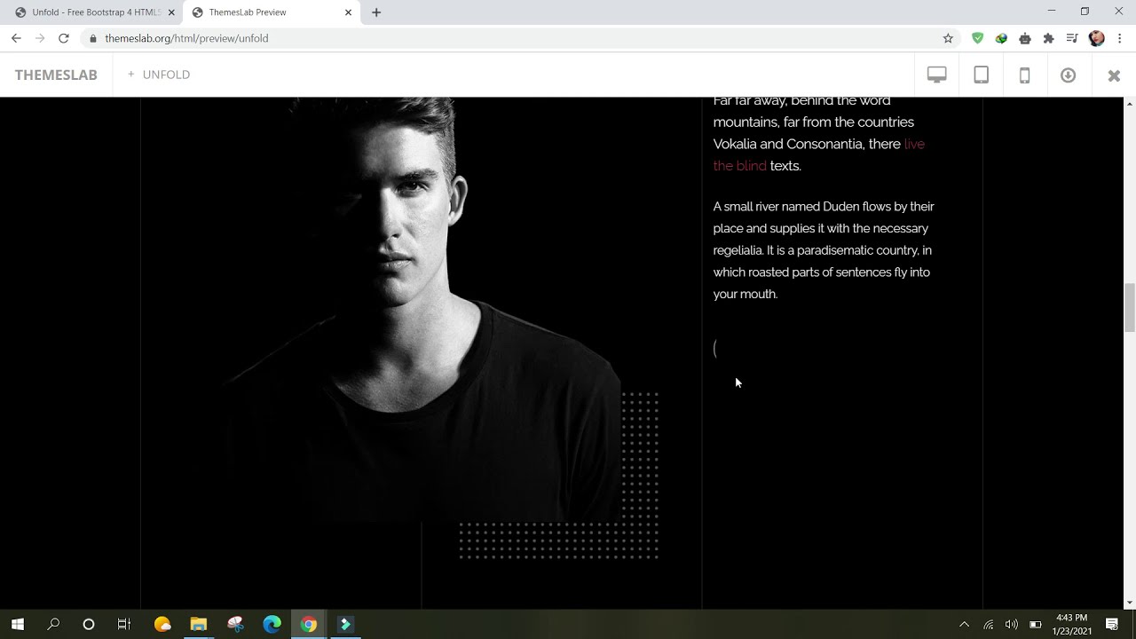 Unfold: Free Bootstrap 4 HTML5 Portfolio Website Template