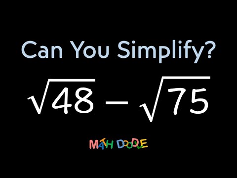 Subtracting Square Roots “√(48) − √(75)” | Step-by-Step Algebra Solution - Math Doodle