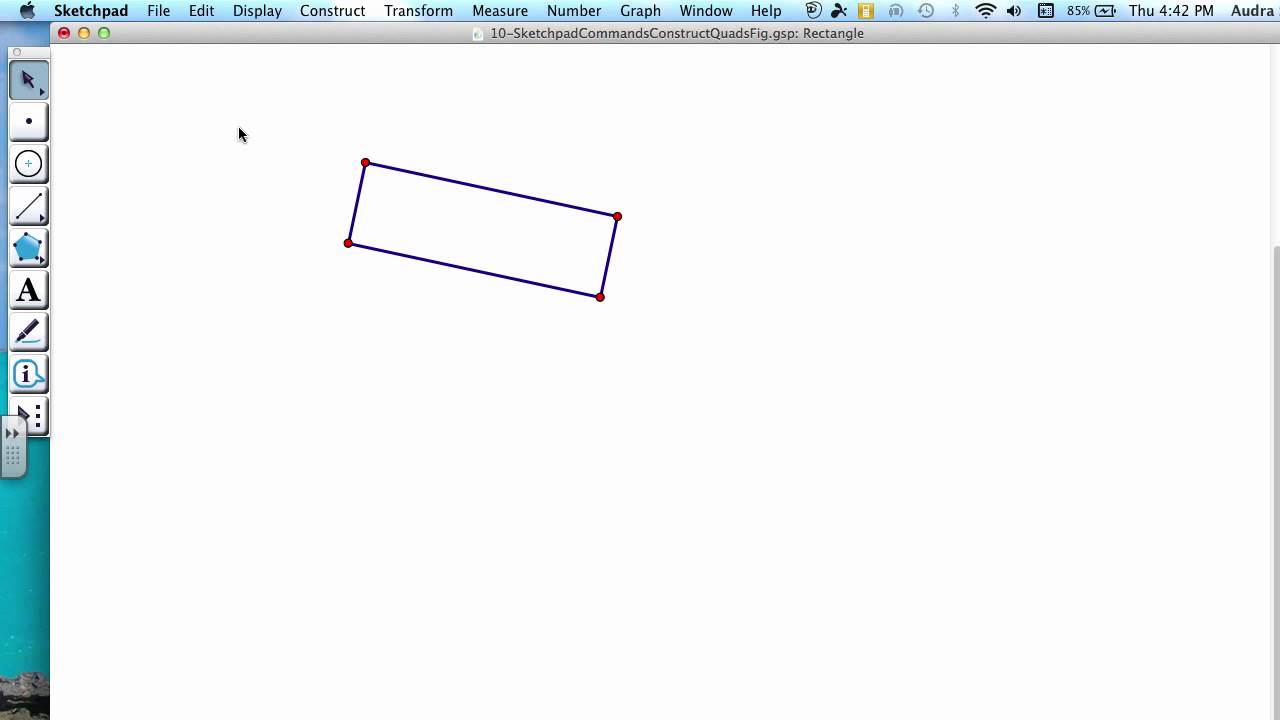 Constructing Rectangle Geometers Sketchpad Menu Options
