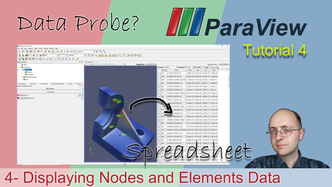 [Paraview Tutorial 4]   How to display node and elements data in Paraview