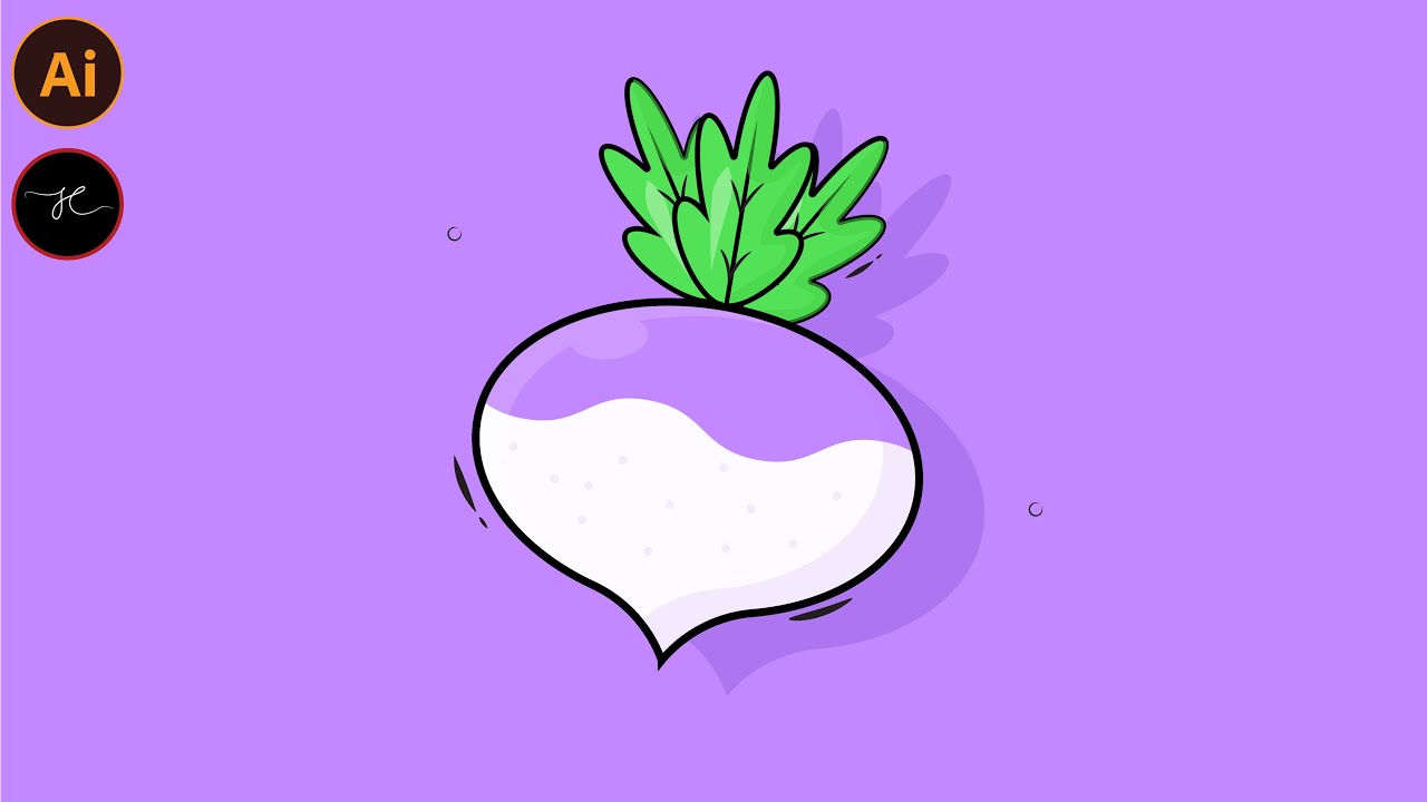 Easy Adobe Illustrator Beginner Tutorial Create a Vector Turnip with Basic Shapes