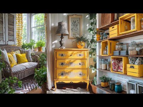 Stylish DIYs in Yellow & Grey | Repurposed Decor for a Vintage Farmhouse Makeover