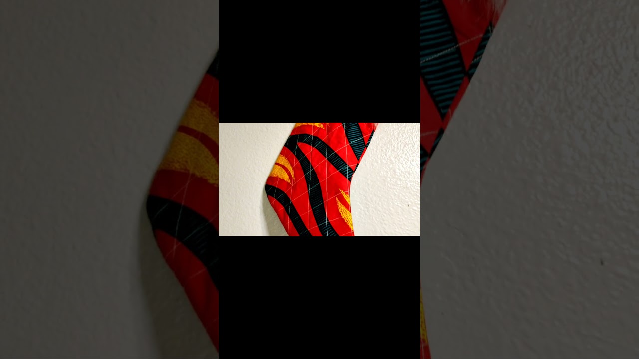 Quilted Christmas Stocking in Ankara fabric