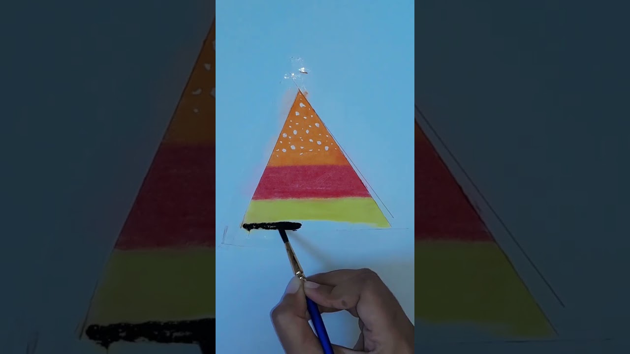 Oil pastel drawing#triangle #viral #art#youtubeshorts