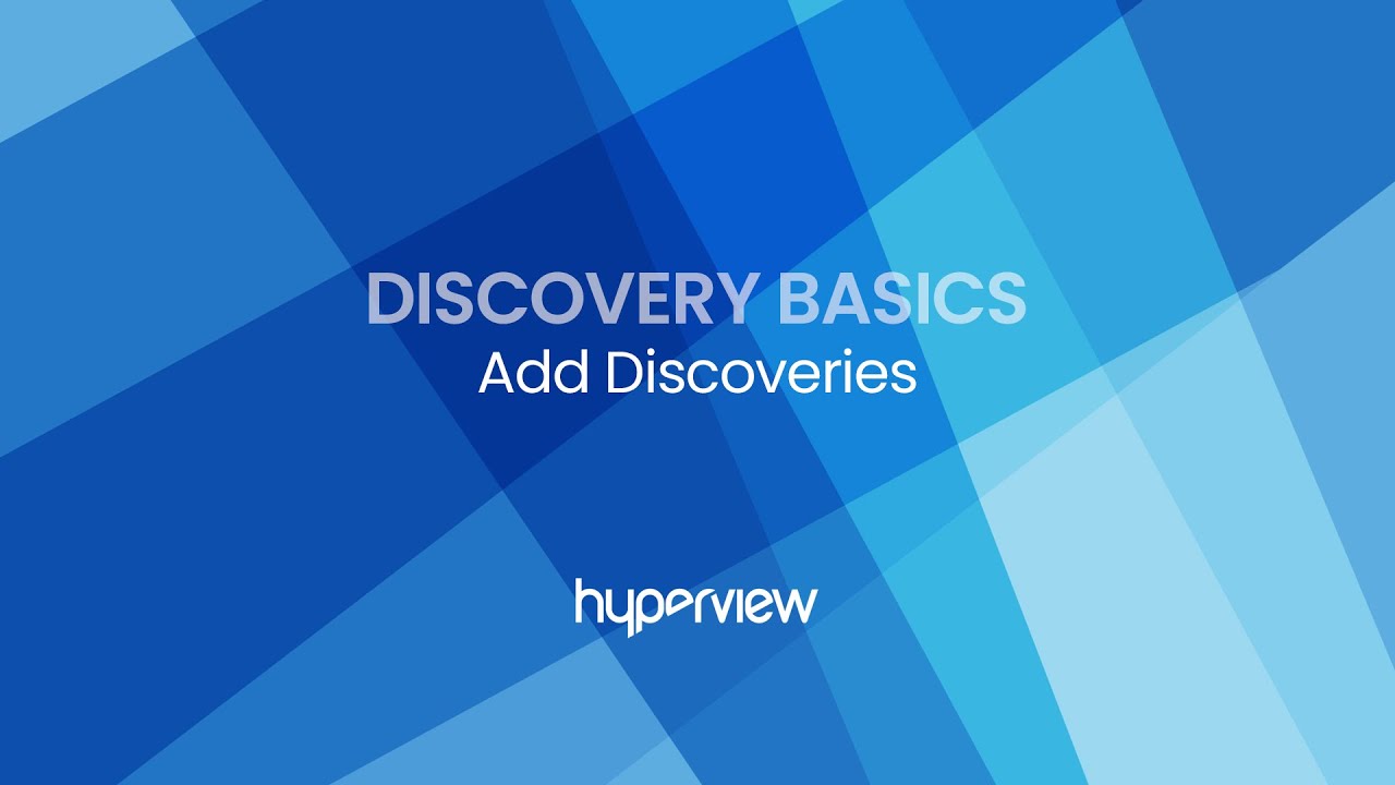 Auto-Discovery Basics: Add Discoveries