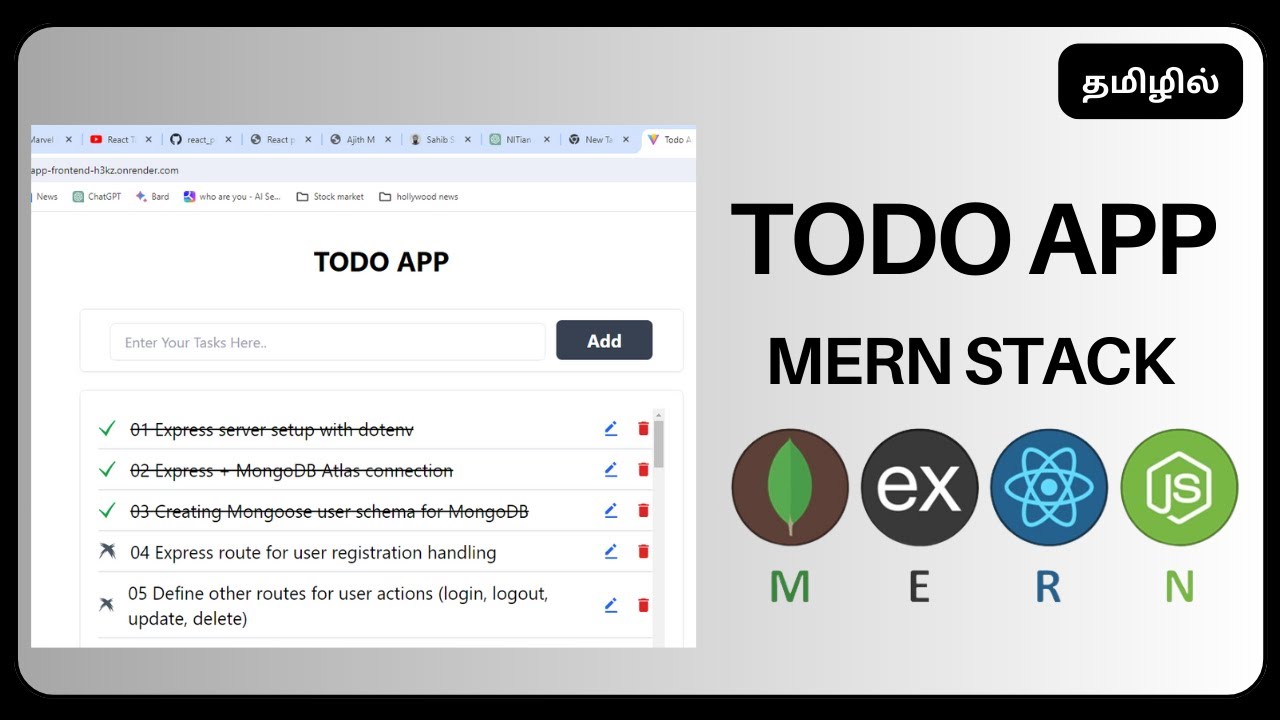 Creating a Todo App with MERN Stack from Scratch | I'm Ajith | தமிழ்