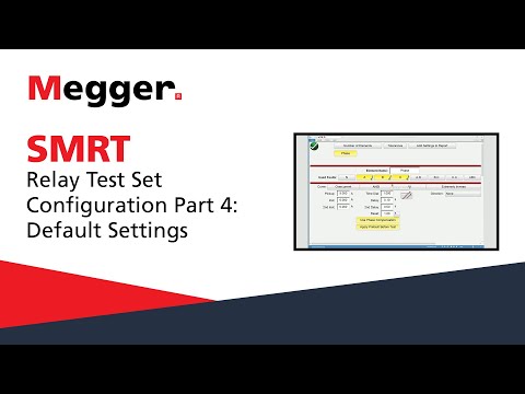 Megger SMRT Configuration Part 4: Default Settings