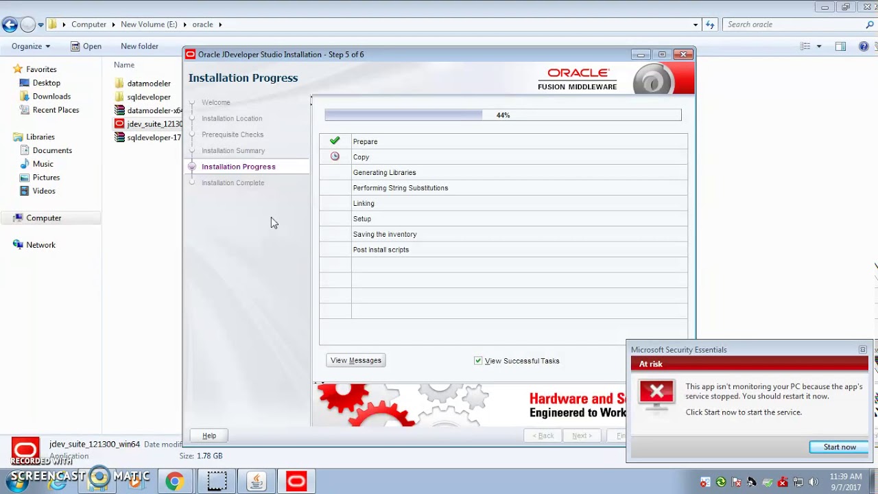 Oracle JDeveloper Studio Installation