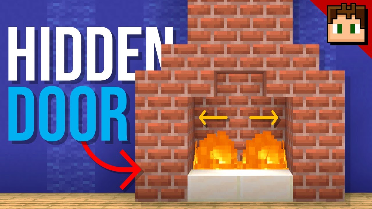 Minecraft Bedrock: How To Build a HIDDEN FIREPLACE DOOR! 1.21 Tutorial