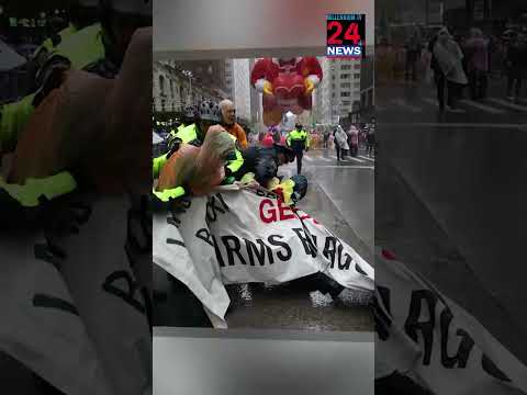 Pro-Palestinian Protesters Arrested After Disrupting Macy’s Thanksgiving Day Parade