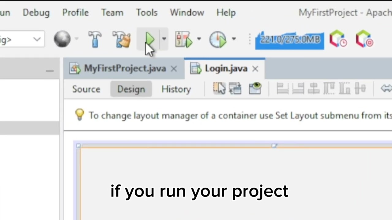 Run project problem #java #netbeans #problem #run