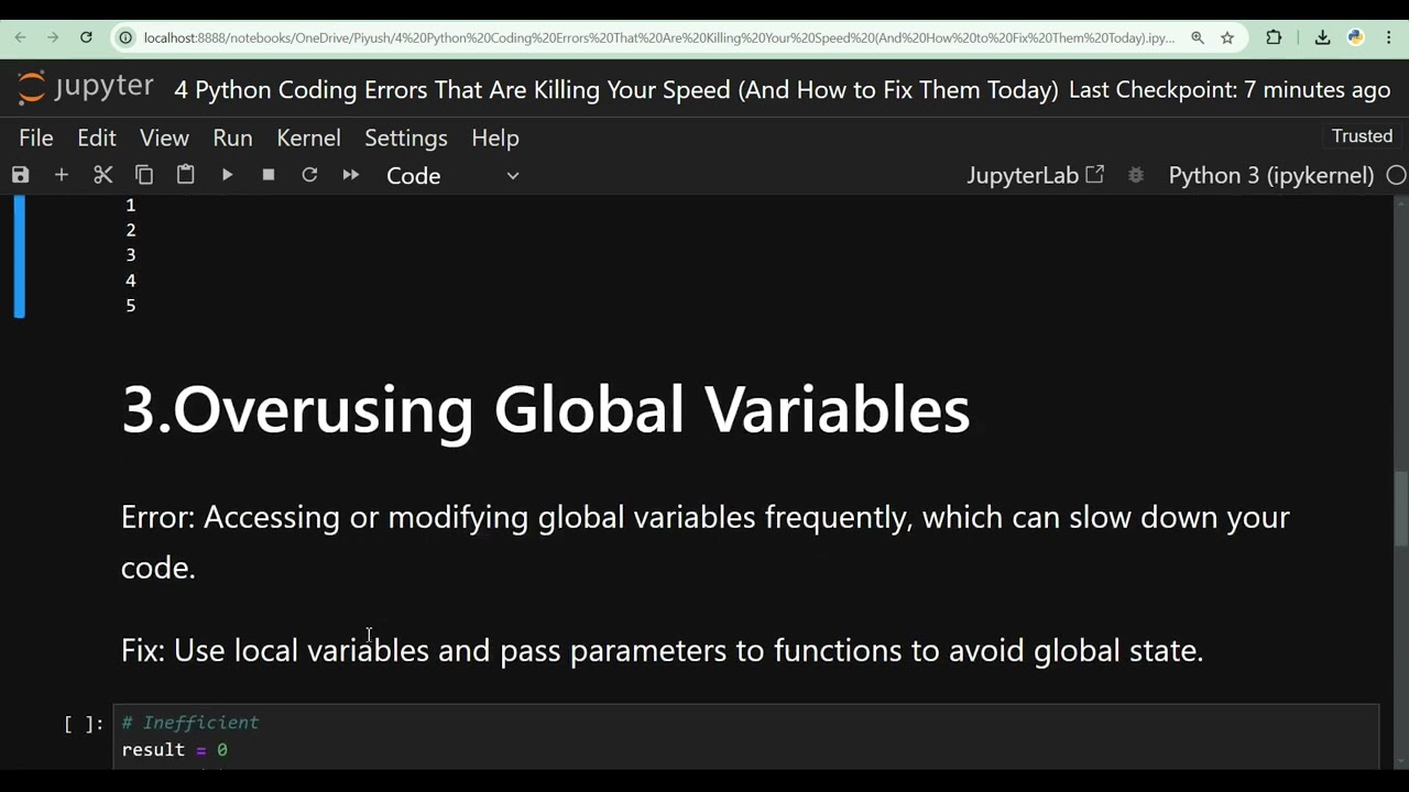 4 Python coding errors that are killing your speed