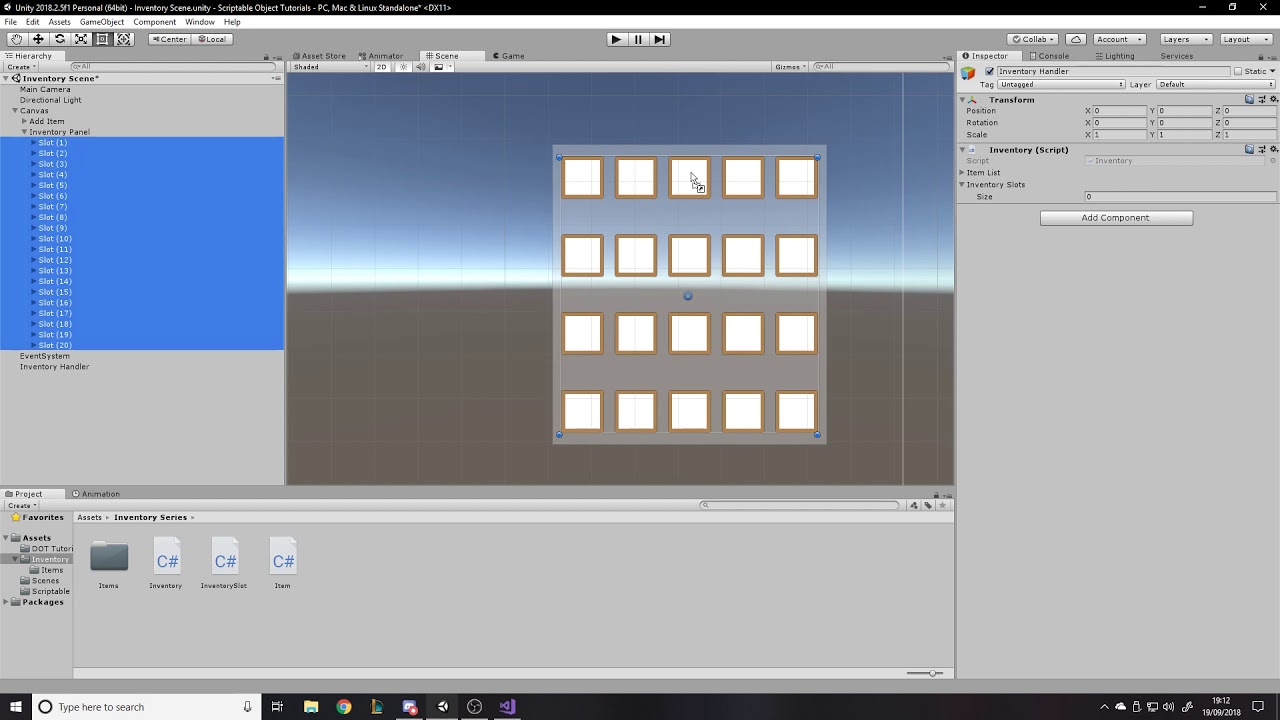Item and Inventory System - Unity Tutorial - Displaying Inventory Items