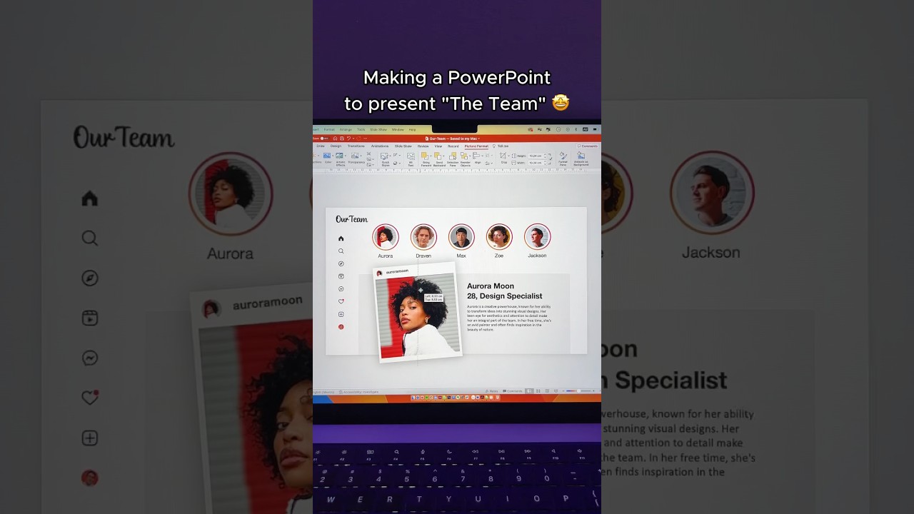 Level up your PowerPoint Design Skills to present your Team 🤩 #powerpoint #viral #shorts
