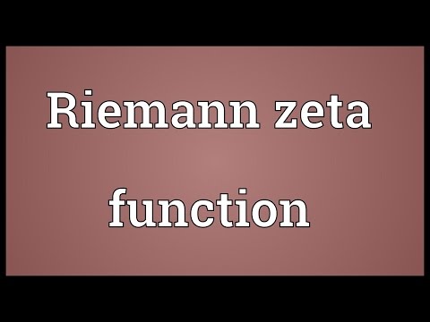 Riemann zeta function Meaning
