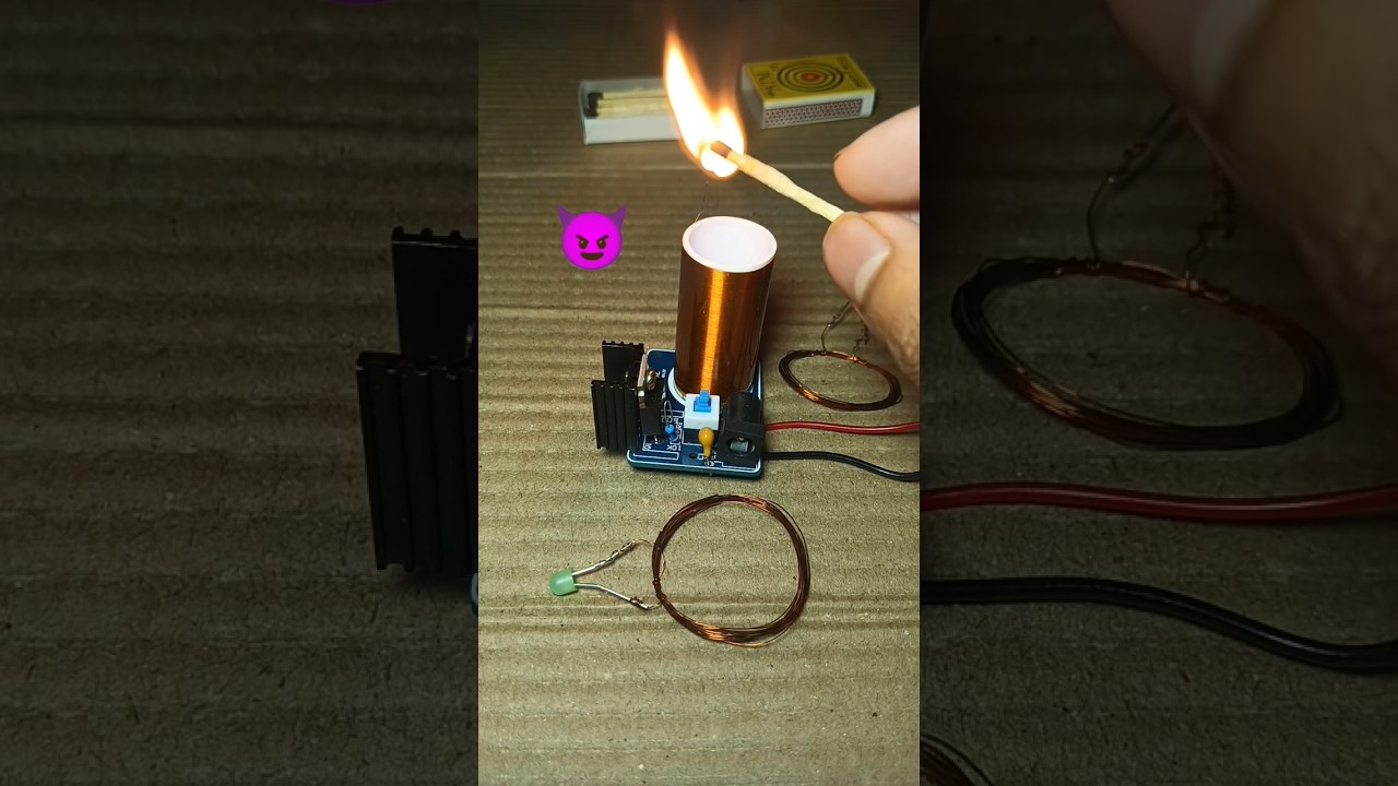 Mini Tesla coil experiment #project #diy #electrical #youtubeshort