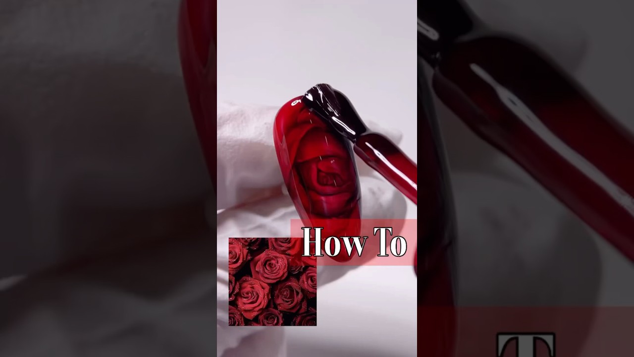 Blooming Rose Nail Tutorial 🌹 #nails #gelnails