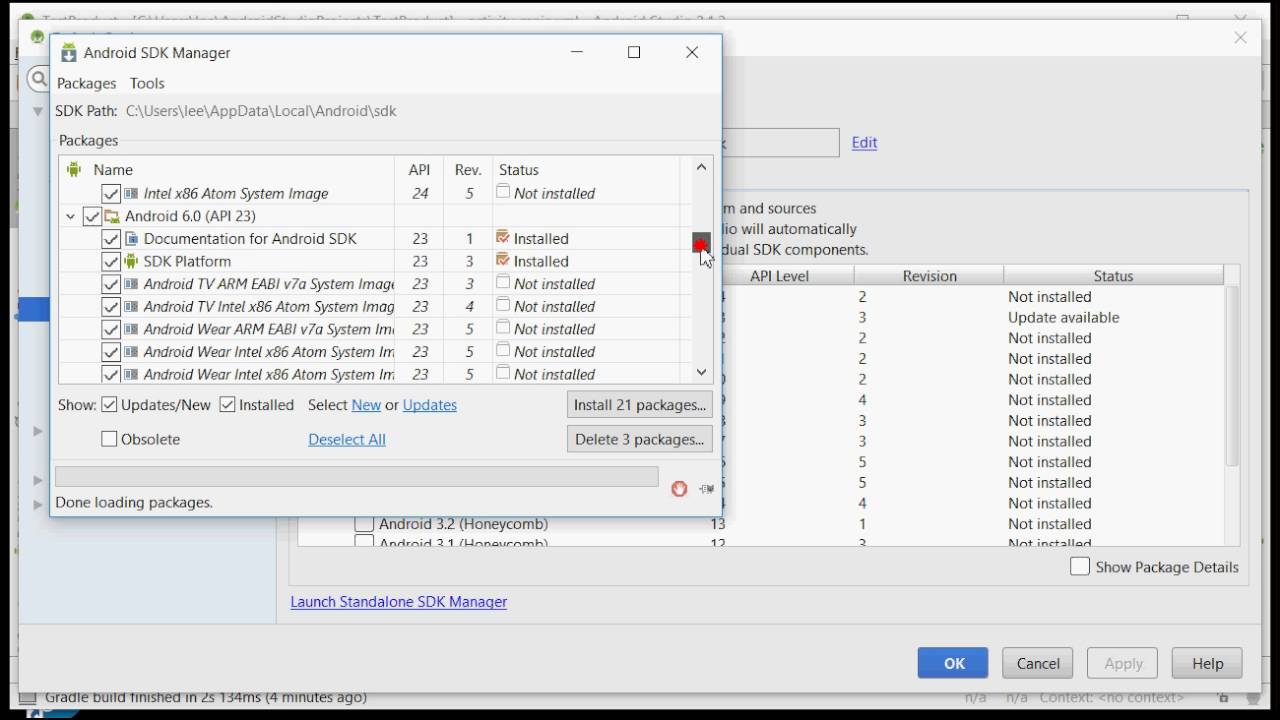 Android Use SDK manager