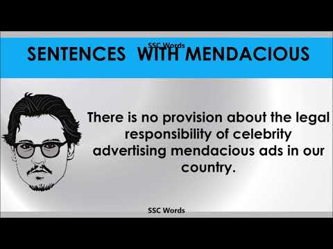 Mendacious - Improve English - Meaning and 5 sentences - GRE / CAT / GMAT word - SSC Words