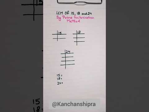 lcm of 15,18,24 | lcm by prime factorisation method | lcm of 3 numbers #viral #trending #math #lcm