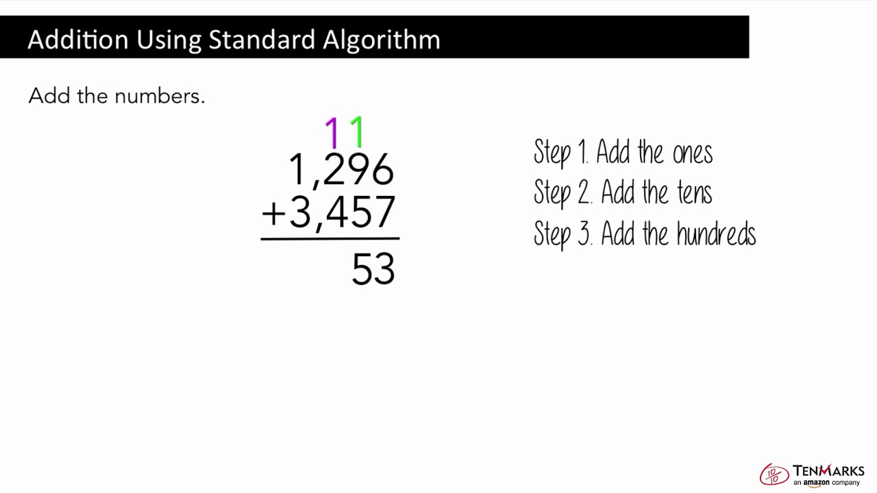 Addition Using Standard Algorithm: 4.NBT.4
