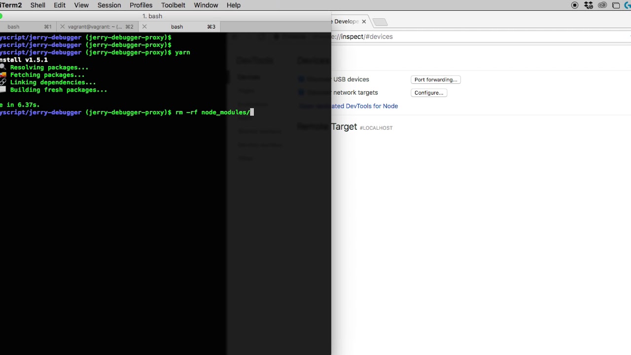 Demo of WIP JerryScript to Chrome DevTools debugger proxy using stock IoT.js