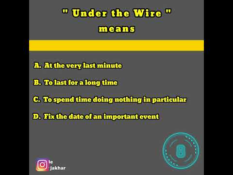 "Under the wire" means | Idioms and Phrases | Idioms and Phrases with meanings#shorts