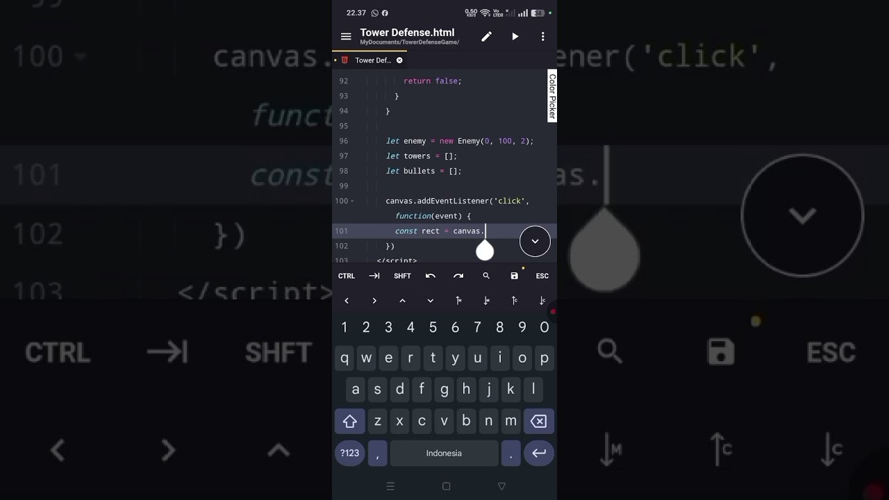 Make a Tower Defense on Android Rev part 2 #fypシ゚viral #coding #ngoding #acode
