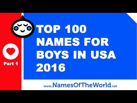 Top 100 baby boy names in US 2016 Part 1 - the best baby names - www.namesoftheworld.net