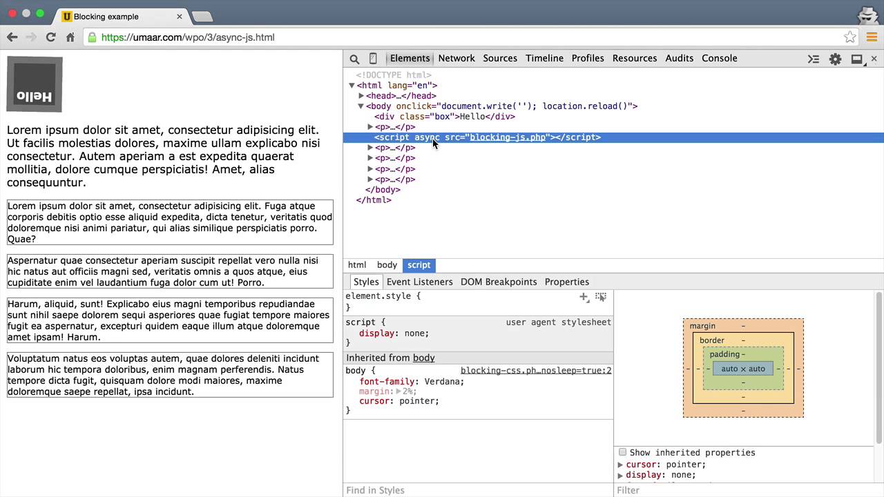 How CSS and JavaScript can affect page rendering