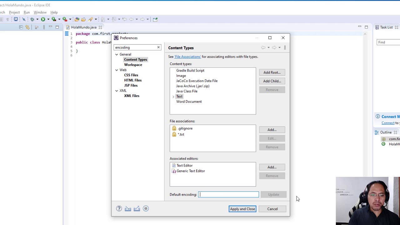 Eclipse - Set encoding por default a utf-8
