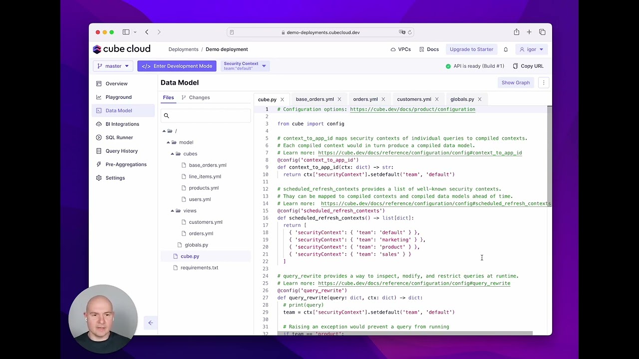 Demo deployments in Cube Cloud