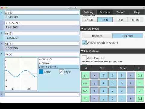 MathStudio - Options Overview